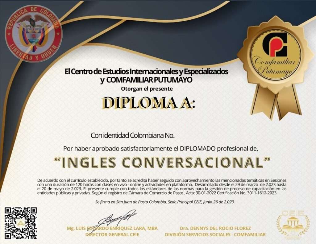 Certificados COMFAMILIAR PUTUMAYO – CEIE – CEIE®